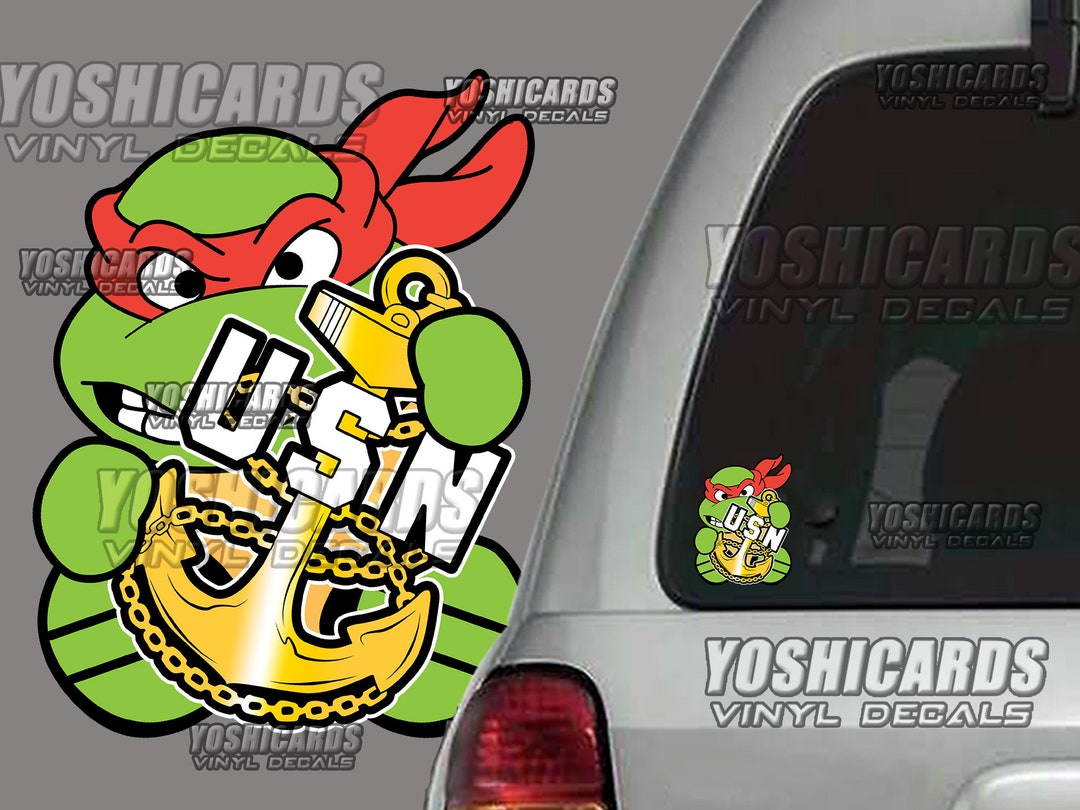 USN E7 CPO TMNT Chibi Navy Anchor Inspired Car Window Sticker Laptop ...