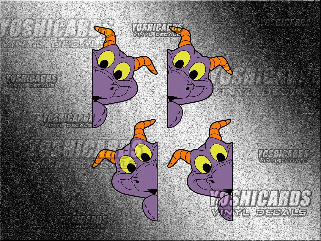 Four (4) Mini Figment Side Peeking Inspired Car Window Laptop Vinyl ...