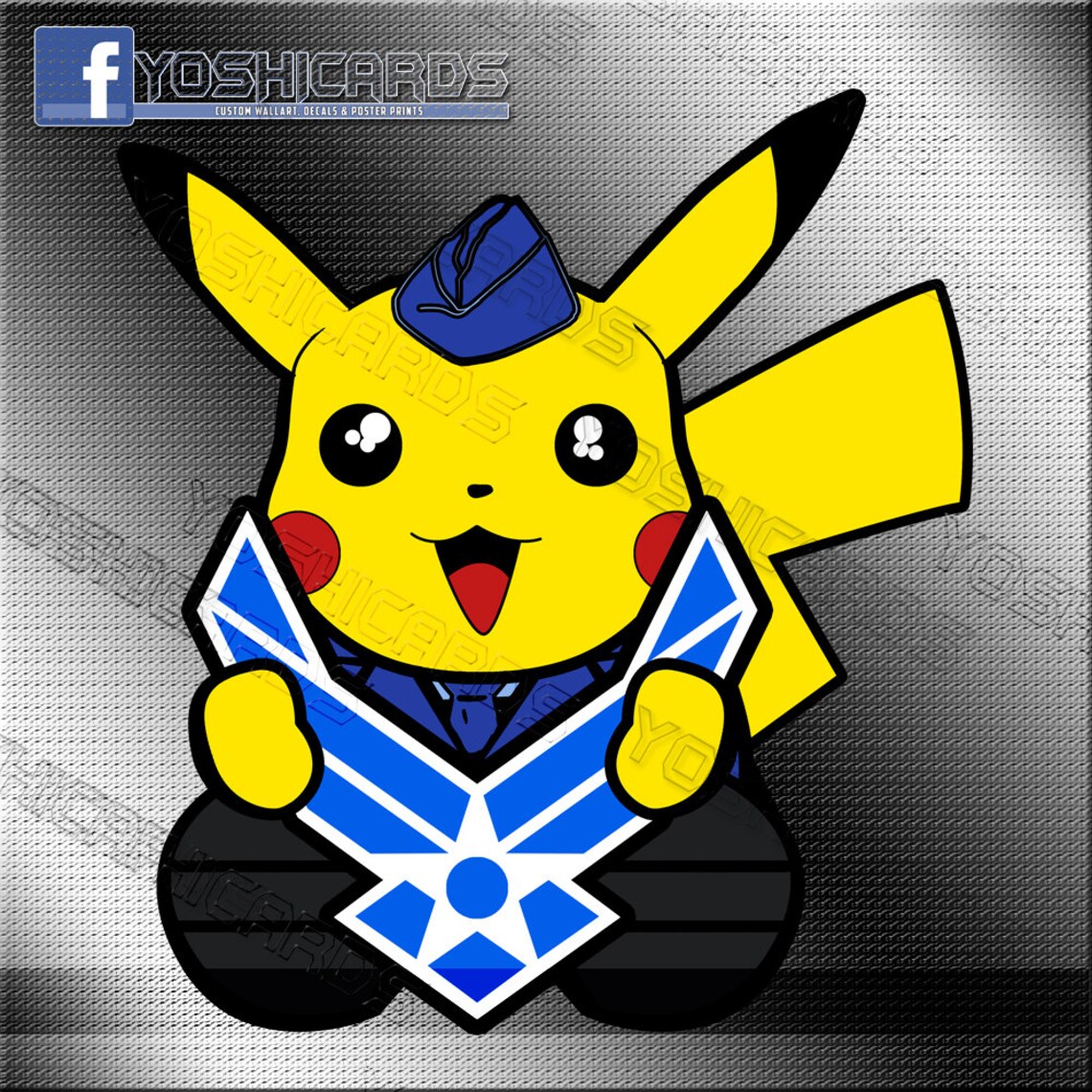 United States Air Force USAF Pikachu Pokemon Inspired Airman | Etsy