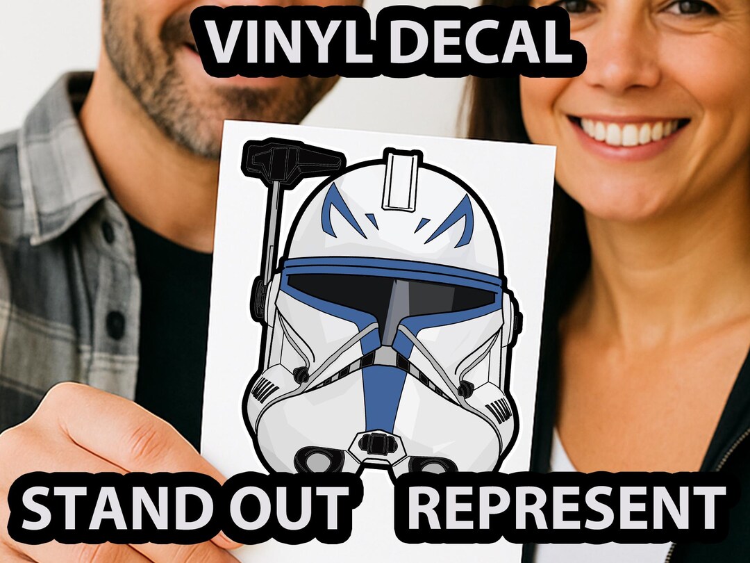 Captain Rex Helmet Decal | Clone Trooper Inspired Car Window & Laptop ...
