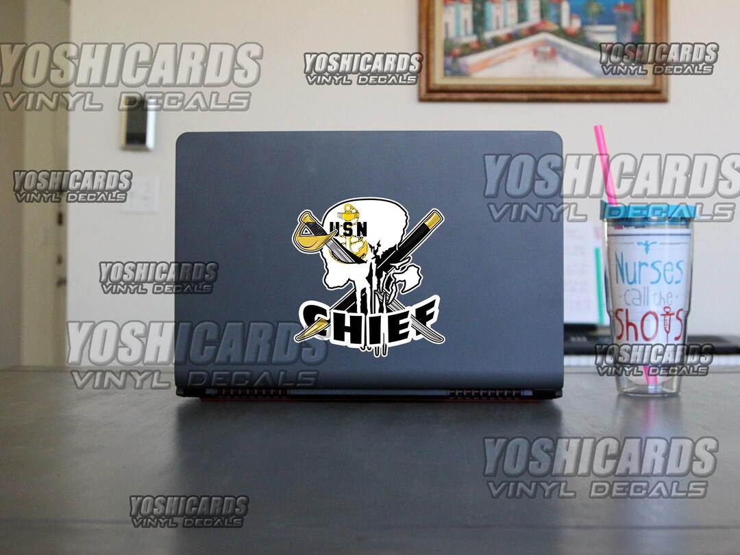 USN Navy E-7 CPO Cutlass Skull Chief Petty Officer Anchor Inspired Car ...