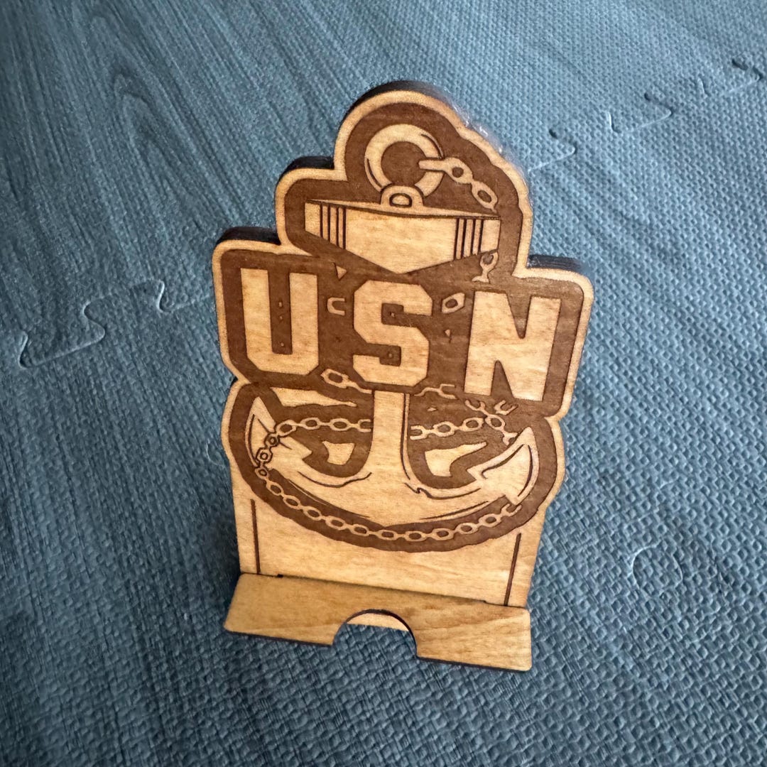 Navy Chief Petty Officer CPO Anchor Wooden Cell Phone Stand United ...