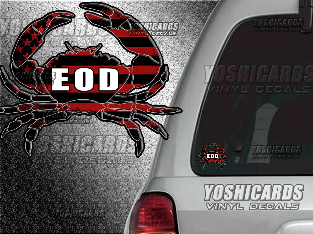 EOD Master Crab Red Black Civil Engineer Air Force USAF Car Window ...