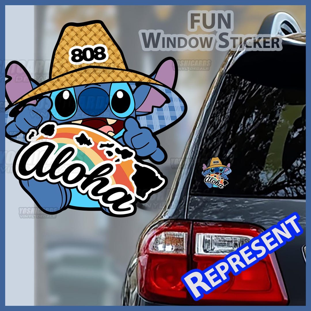 Hawaii Stitch Aloha Chibi Inspired Car Window Sticker Islands Laptop ...