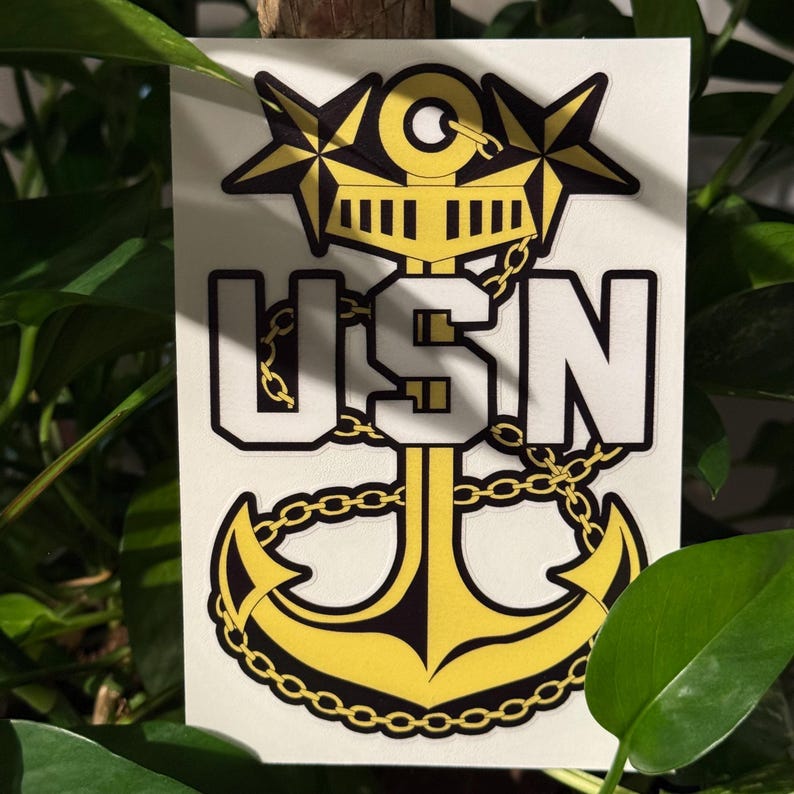 USN Navy E-9 Master Chief Petty Officer Anchor MCPO Inspired Car Window ...