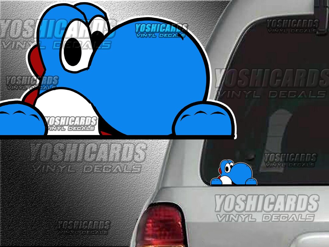 Blue Yoshi Peeking Inspired Car Window Laptop Vinyl Decal Sticker - Etsy