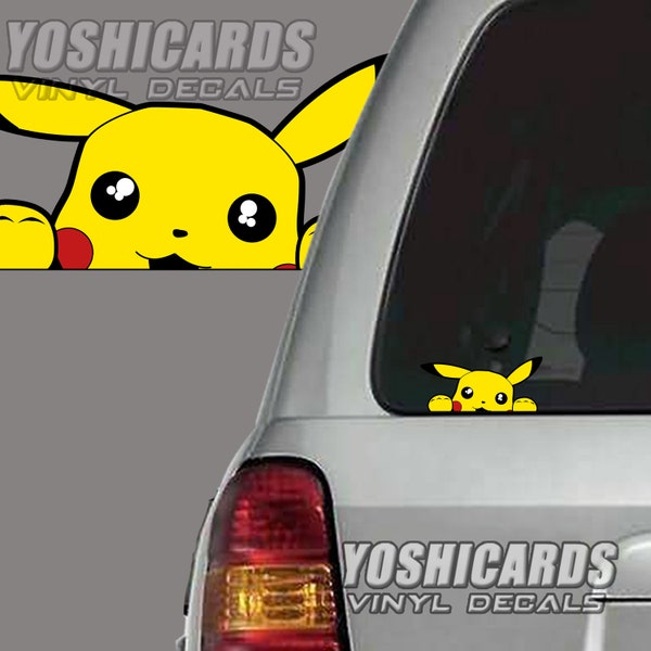 Pikachu Peeking Decal - Etsy