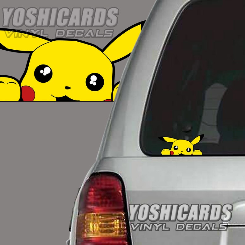 Pikachu Peeking Inspired Car Truck Window Laptop Vinyl Decal Sticker - Etsy