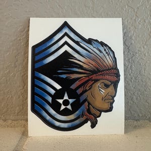 Cmsgt Male Color Logo Vinyl Decal | USAF E-9 Chief Master Sergeant Car ...