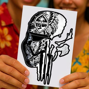 Guam Tribal Stormtrooper Punisher Decal | Hafa Adai Chamorro Island ...