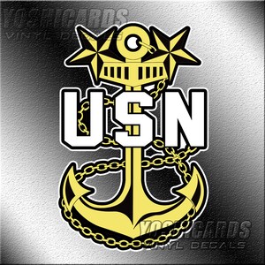 USN Navy E-9 Master Chief Petty Officer Anchor MCPO Inspired Car Window ...