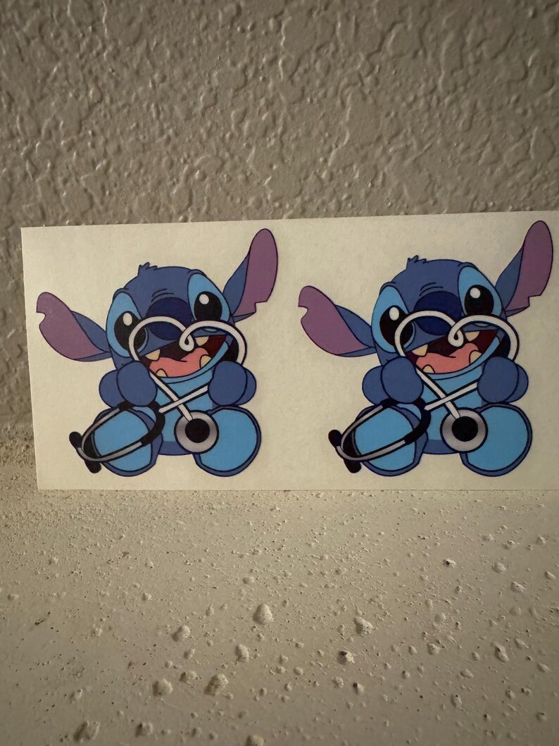 Two (2) Medium Medical Stitch Stethoscope Chibi Inspired Car Window ...
