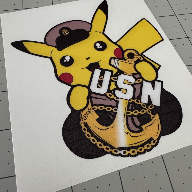 Navy USN Chief E7 CPO Anchor Pikachu Pokémon Inspired Car Truck Auto ...