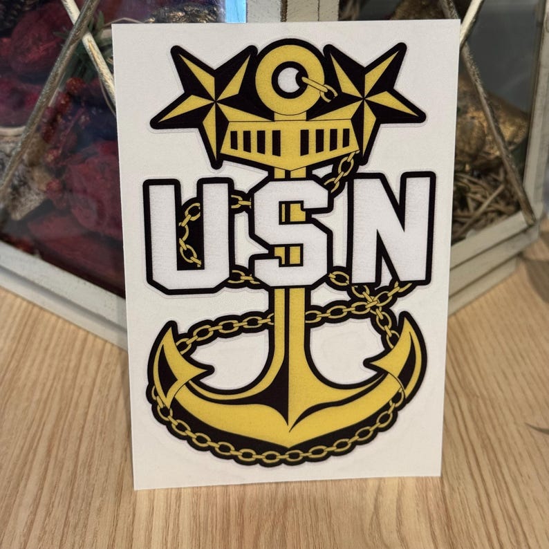 USN Navy E-9 Master Chief Petty Officer Anchor MCPO Inspired Car Window ...