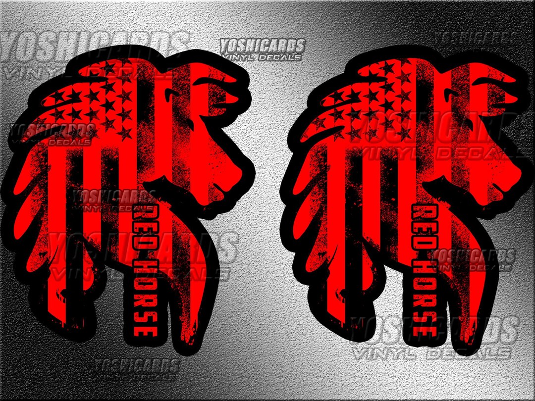 Two Medium Red Horse Charlie Flag RHS Air Force USAF to the Horse CES ...