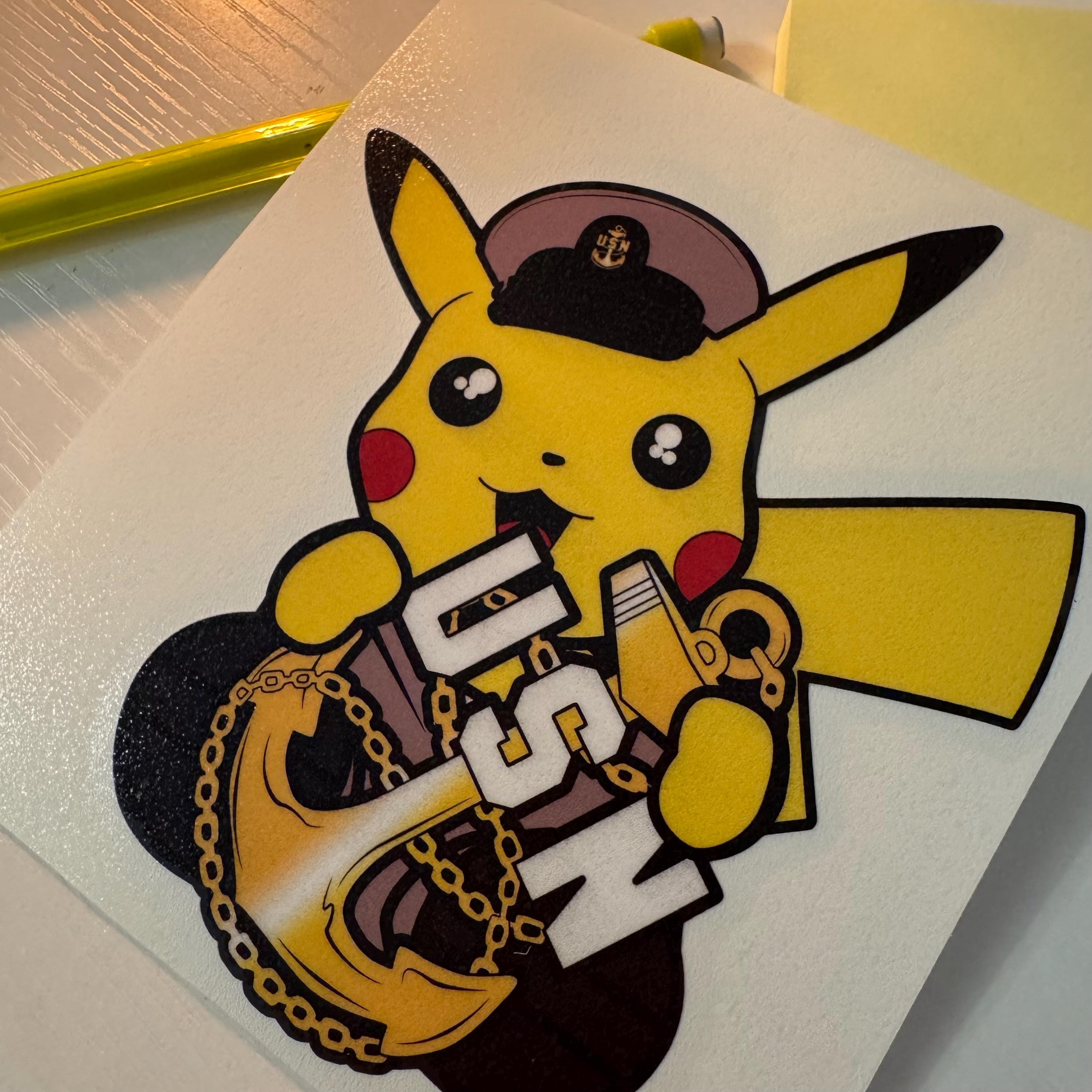 Navy USN Chief E7 CPO Anchor Pikachu Pokémon Inspired Car Truck Auto ...