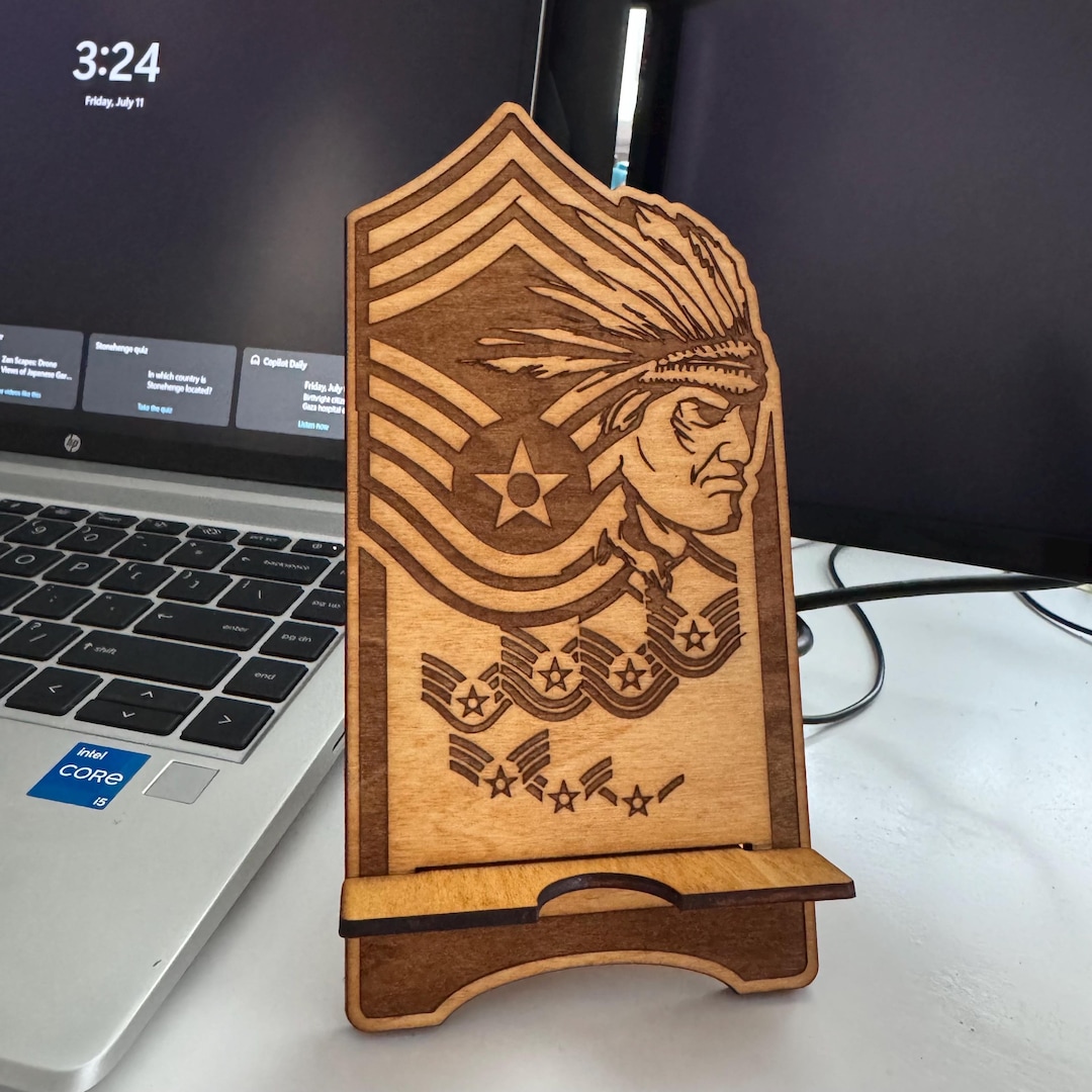 Male Cmsgt USAF Phone Stand | Chief Master Sergeant E9 Gift | Air Force ...
