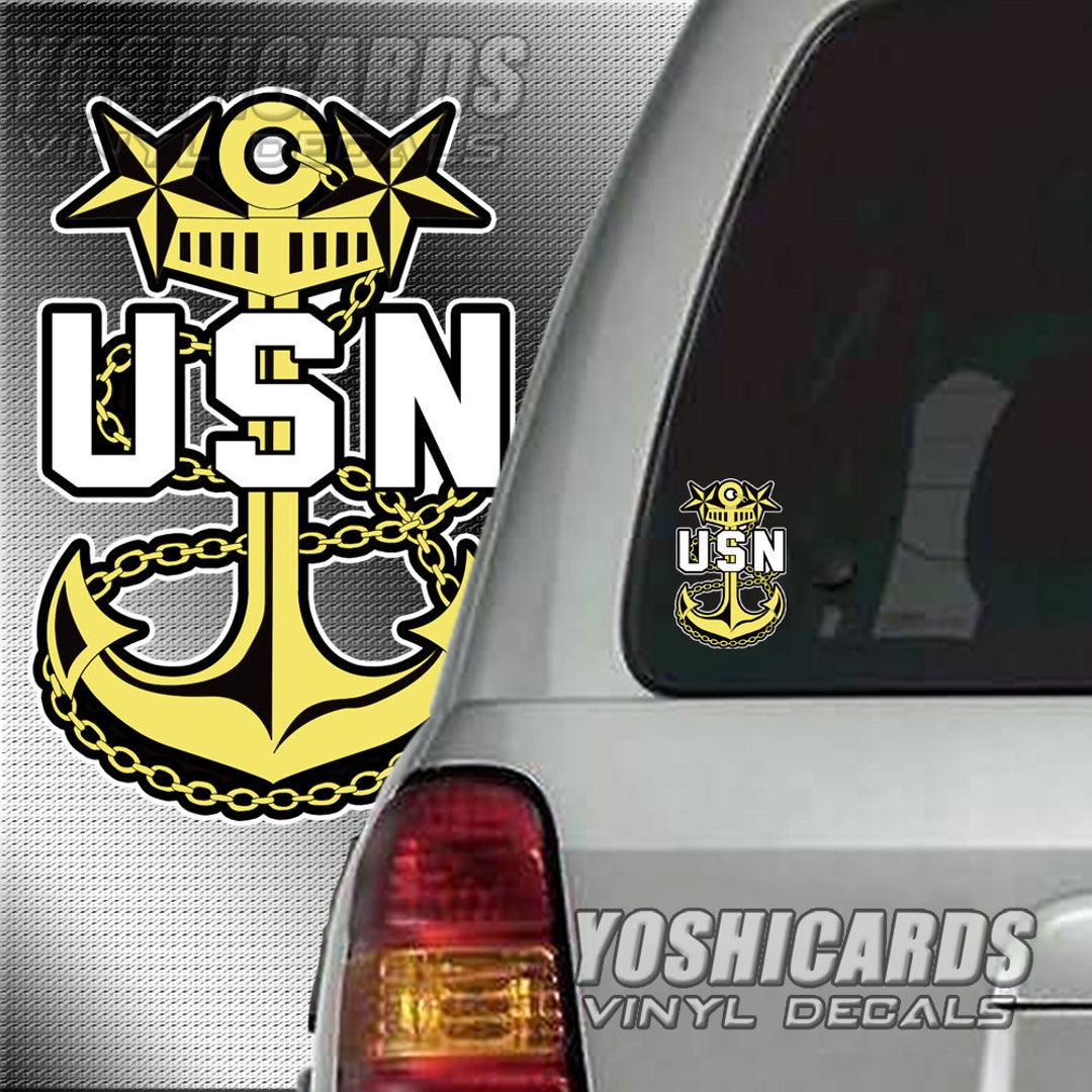 USN Navy E-9 Master Chief Petty Officer Anchor MCPO Inspired Car Window ...