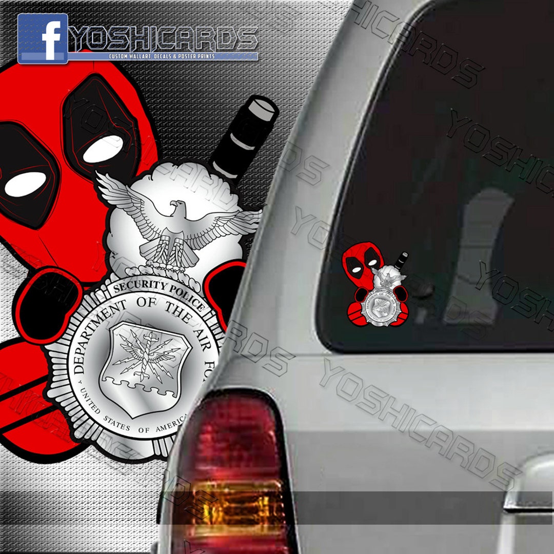 USAF Security Forces Deadpool Decal | Air Force SFS Defender 3P0 ...