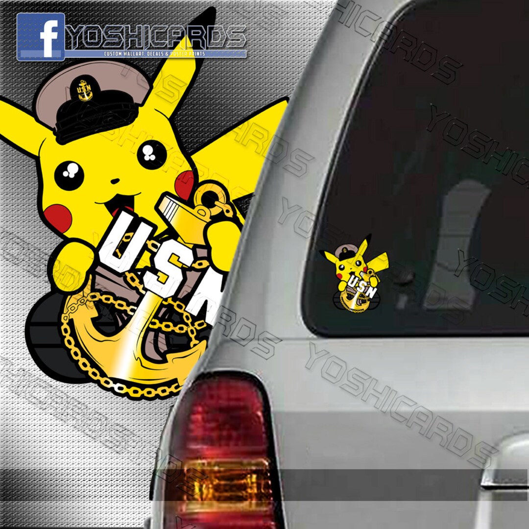 Navy USN Chief E7 CPO Anchor Pikachu Pokémon Inspired Car Truck Auto ...