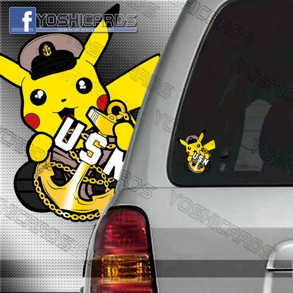 Navy USN Chief E7 Anchor Pikachu Pokémon Inspired Car Laptop - Etsy