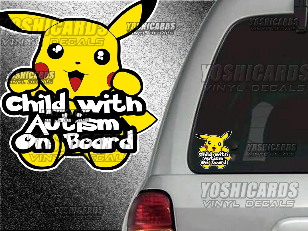 Autism Awareness Pikachu Chibi on Board Inspired Car Window Sticker ...