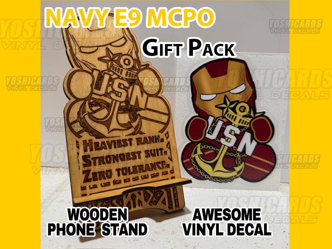 US Navy E9 MCPO Gift Set | Master Iron Chief Anchor Phone Stand & Decal ...