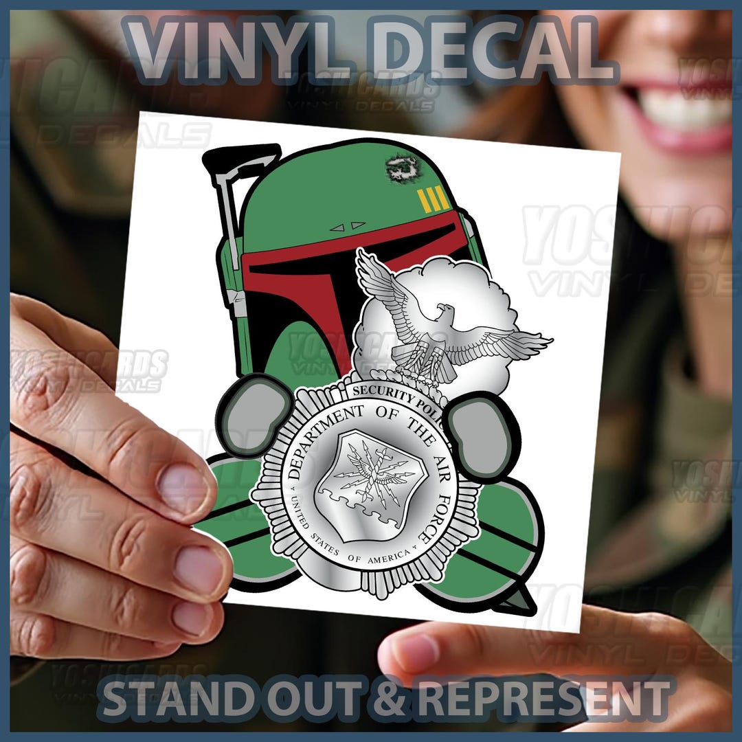 Air Force SFS Boba Fett Chibi Decal | USAF Security Forces Defender ...