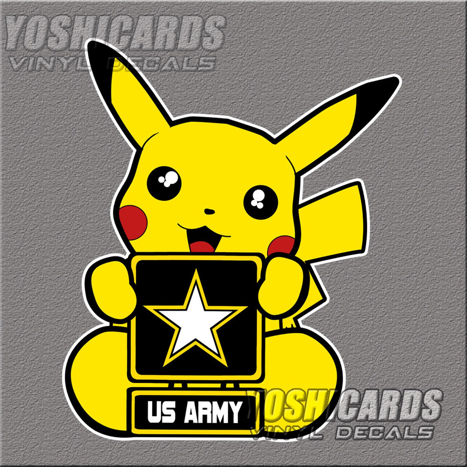 US Army Pikachu Chibi Inspired Car Laptop Vinyl Decal - Etsy