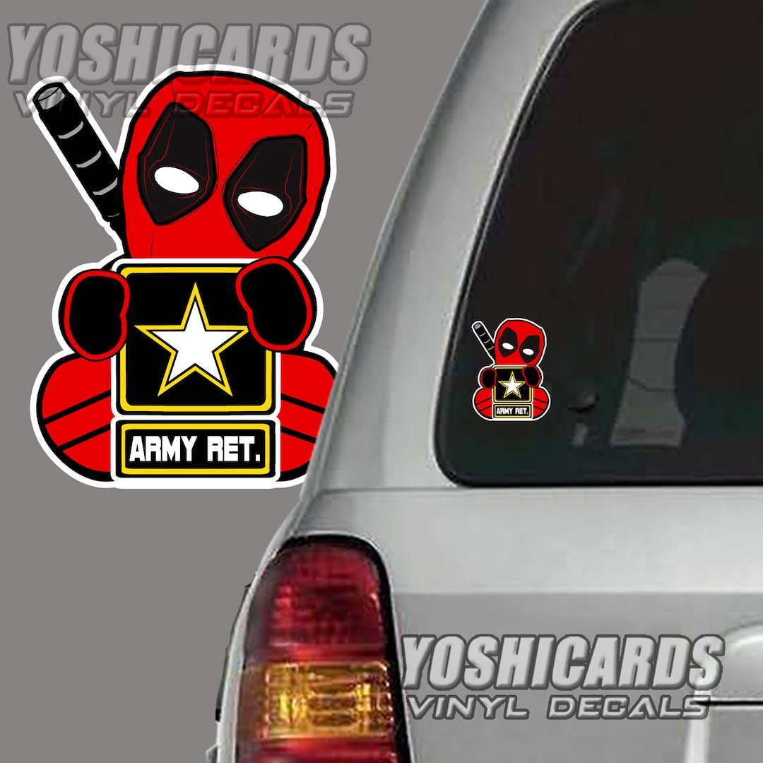 US Retired Veteran Army Deadpool inspirado coche portátil vinilo ...