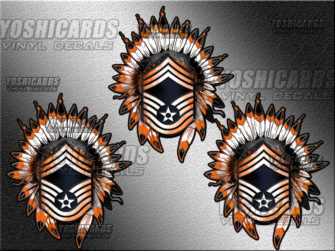 Three (3) Chief Master Sergeant CMSGT Orange Black USAF Air Force ...