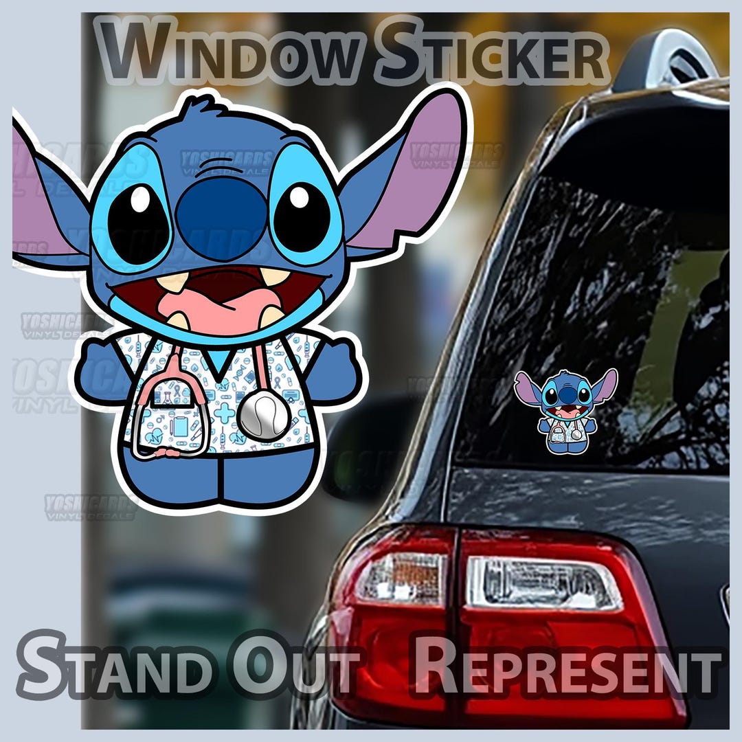 Medical Stitch Nurse Doctor Decal, Chibi Stethoscope Car Window Laptop ...