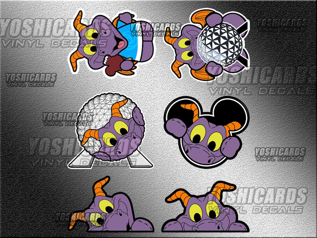 Figment Mini Pack of Six Inspired Car Window Laptop Vinyl Decal Sticker ...
