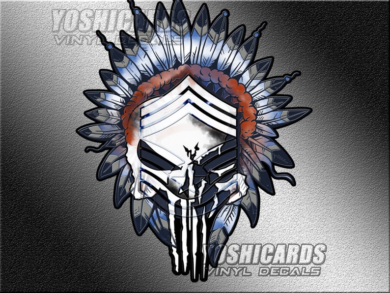 Skull Chief Master Sergeant CMSGT USAF Air Force Military E-9 Headdress ...