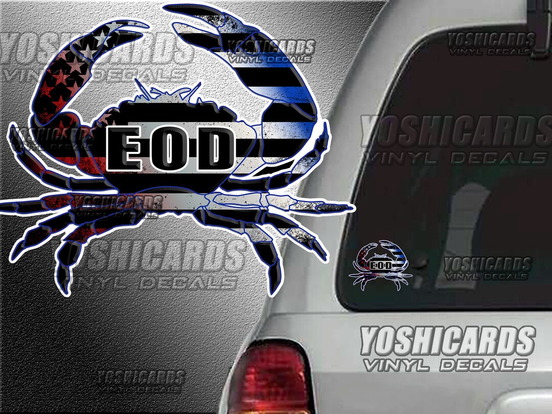 EOD Master Crab Red Blue Civil Engineer Air Force USAF Car Truck Window ...