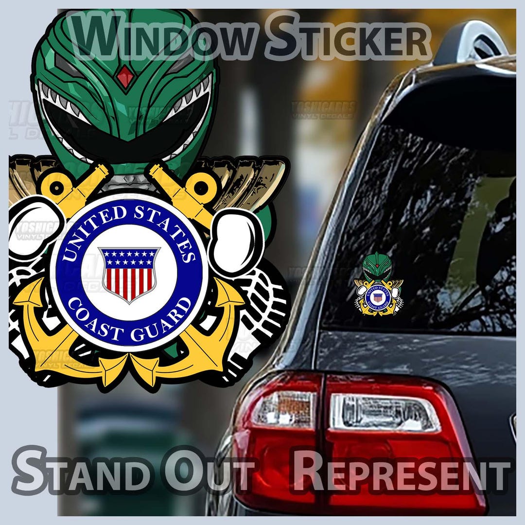 Coast Guard Green Morphin Decal, Chibi Coastie Inspired Car Window ...