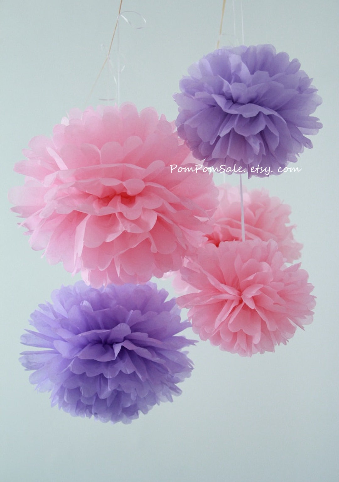 SALE Sofia the First 8 Mixed Size Tissue Paper Pom Poms Paper Pompoms ...