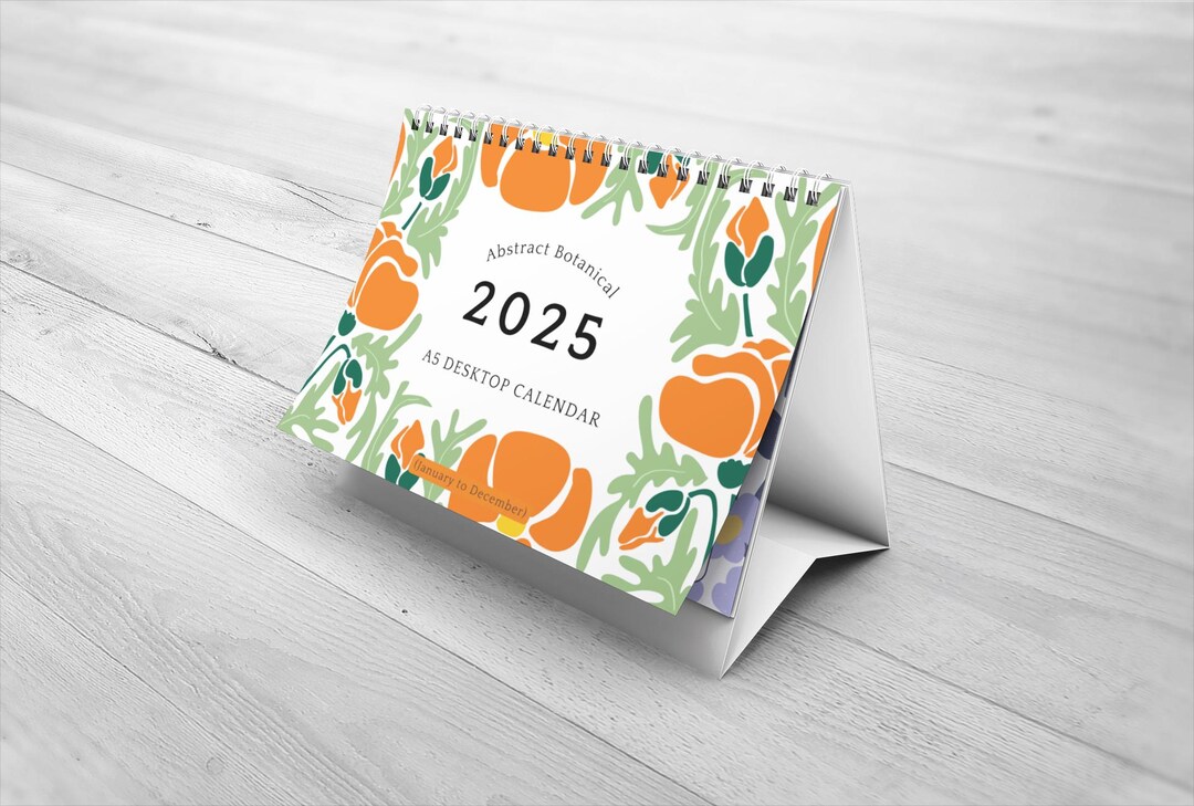 2025 A5 Desktop Calendar | Bold and Botanical Organizer - Etsy
