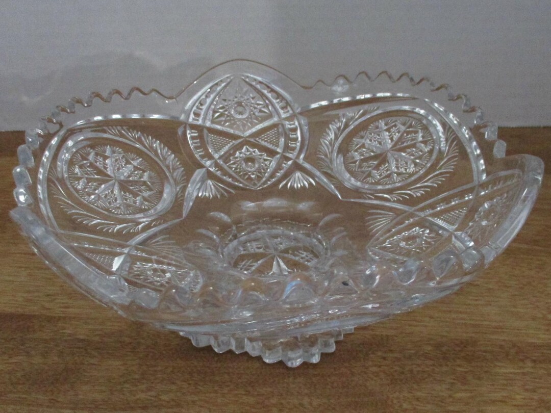 Early American Pressed Glass Imperial Glass Footed Bowl - 8" Diameter 3 ...