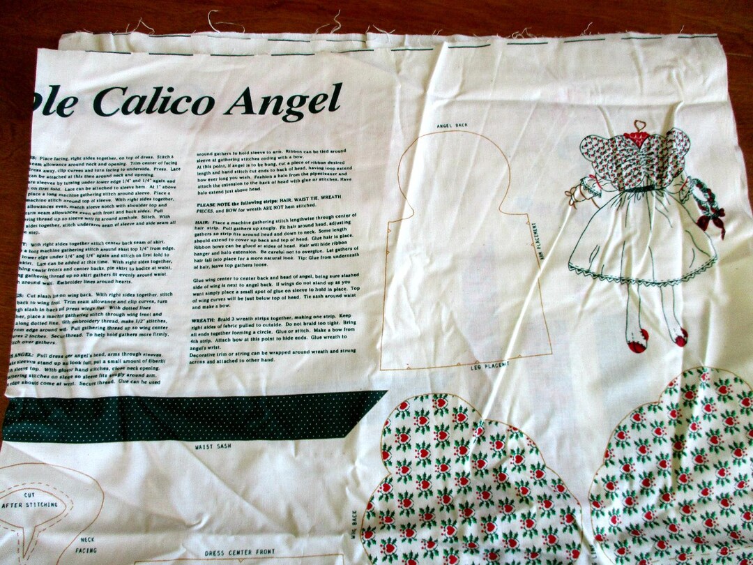 Collectible Calico Angel Panel Fabric Panel to Make Angel - Etsy