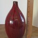 Red Vase With Raised Pattern and Green and Gold Accents - Etsy