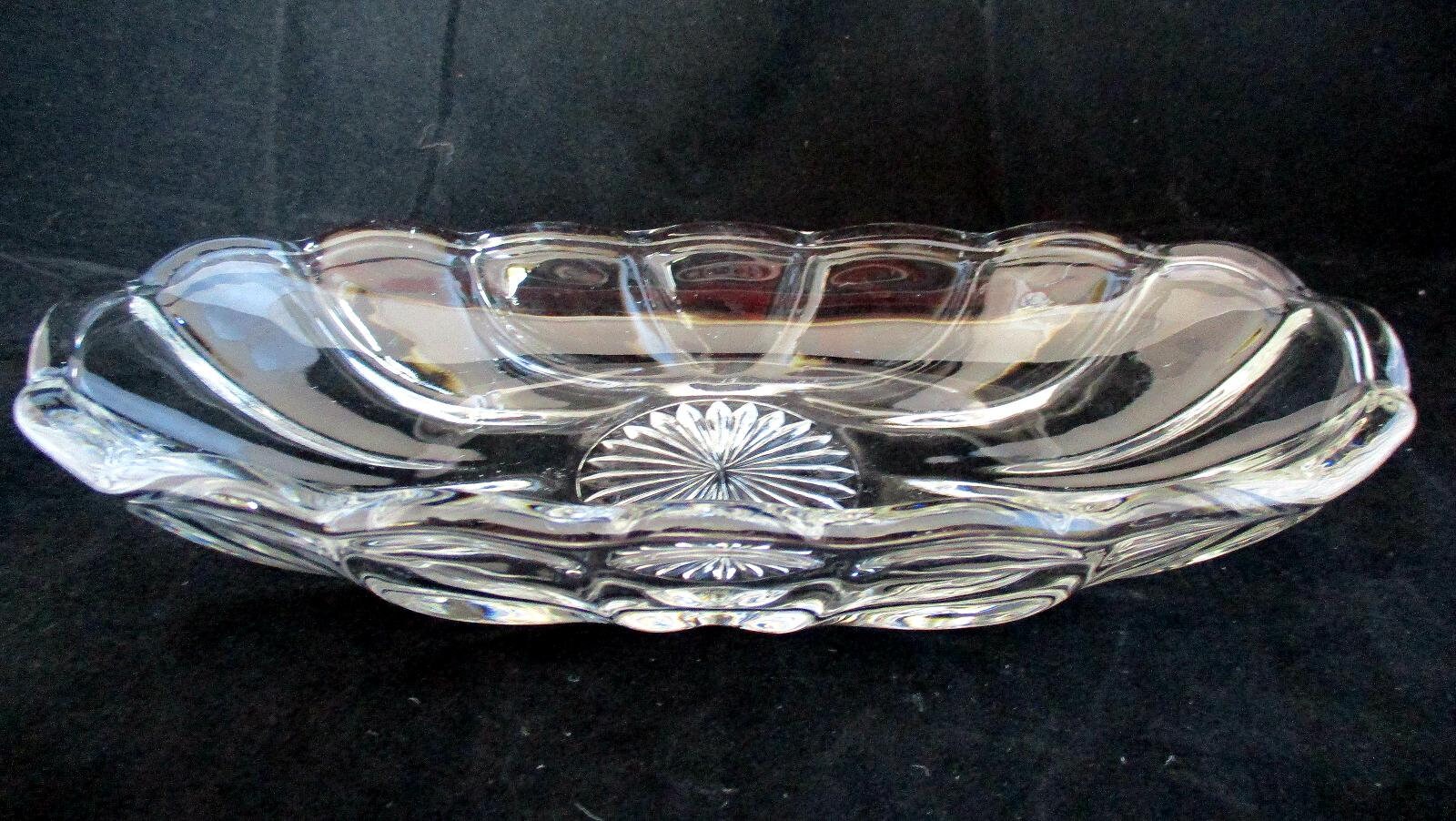 Crystal Relish dish 8-1/2 long Trinket Dish Does - Etsy 日本