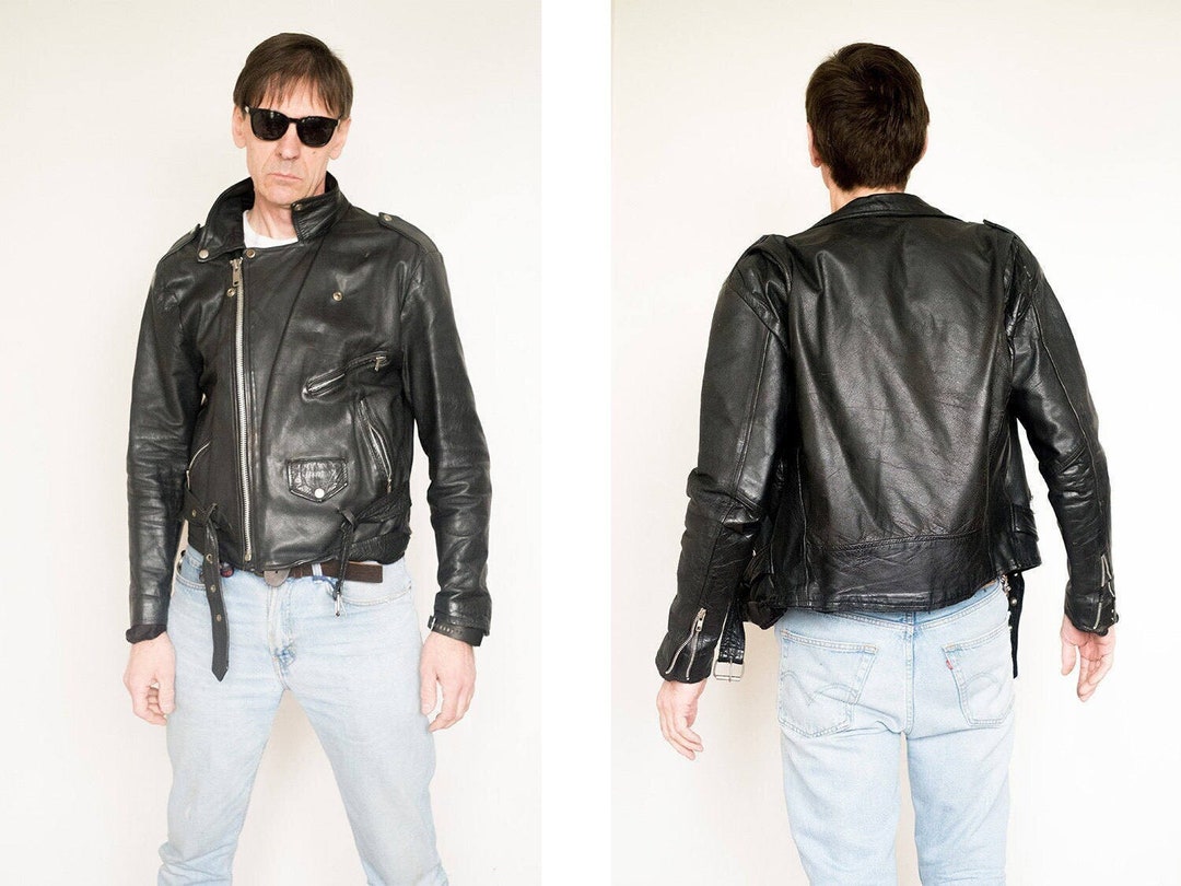Vintage70s Heavy Genuine Leather Ramones Jacket Black Authentic Iconic ...