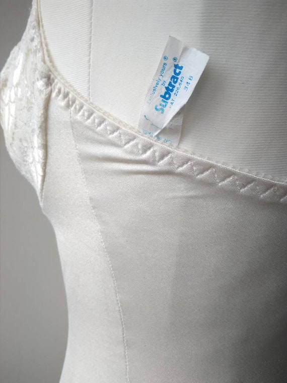 Vintage Luxury White Fitted Bodysuit Girdle Body Shap… - Gem