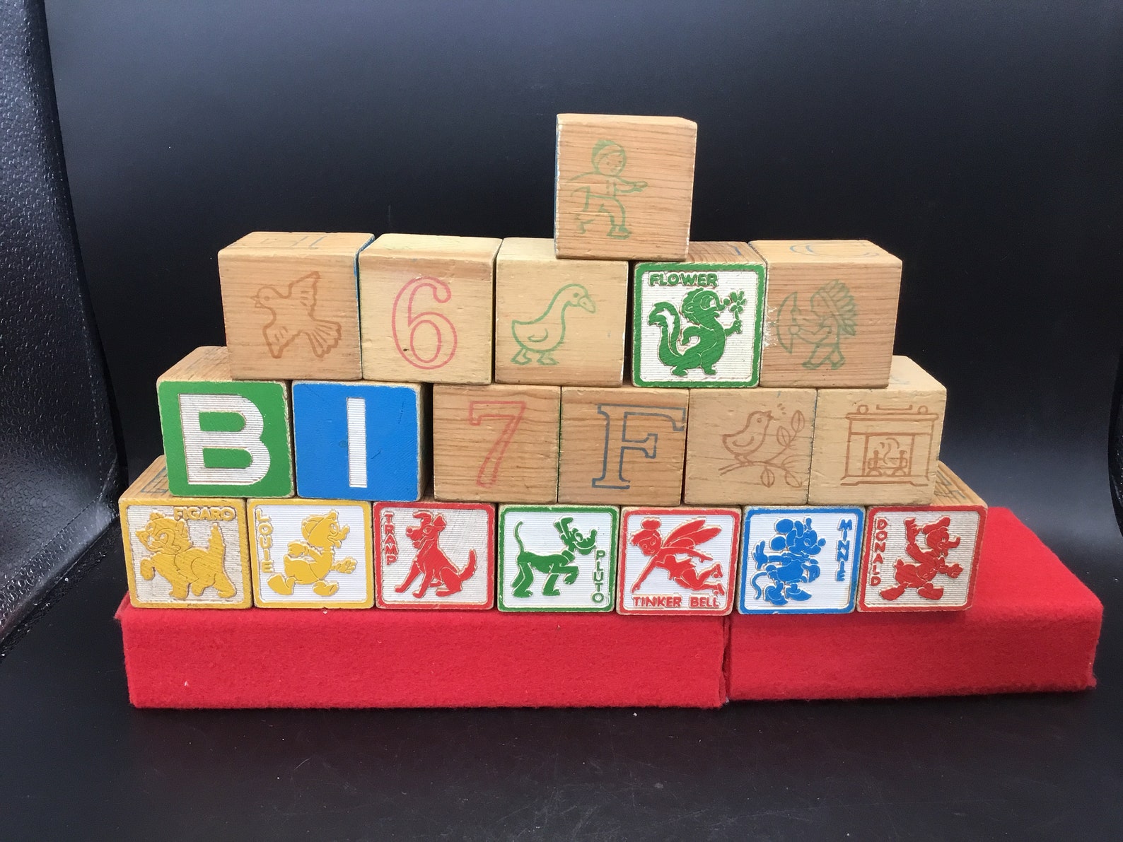 Disney Wooden Building Blocks Set of 19 - Etsy