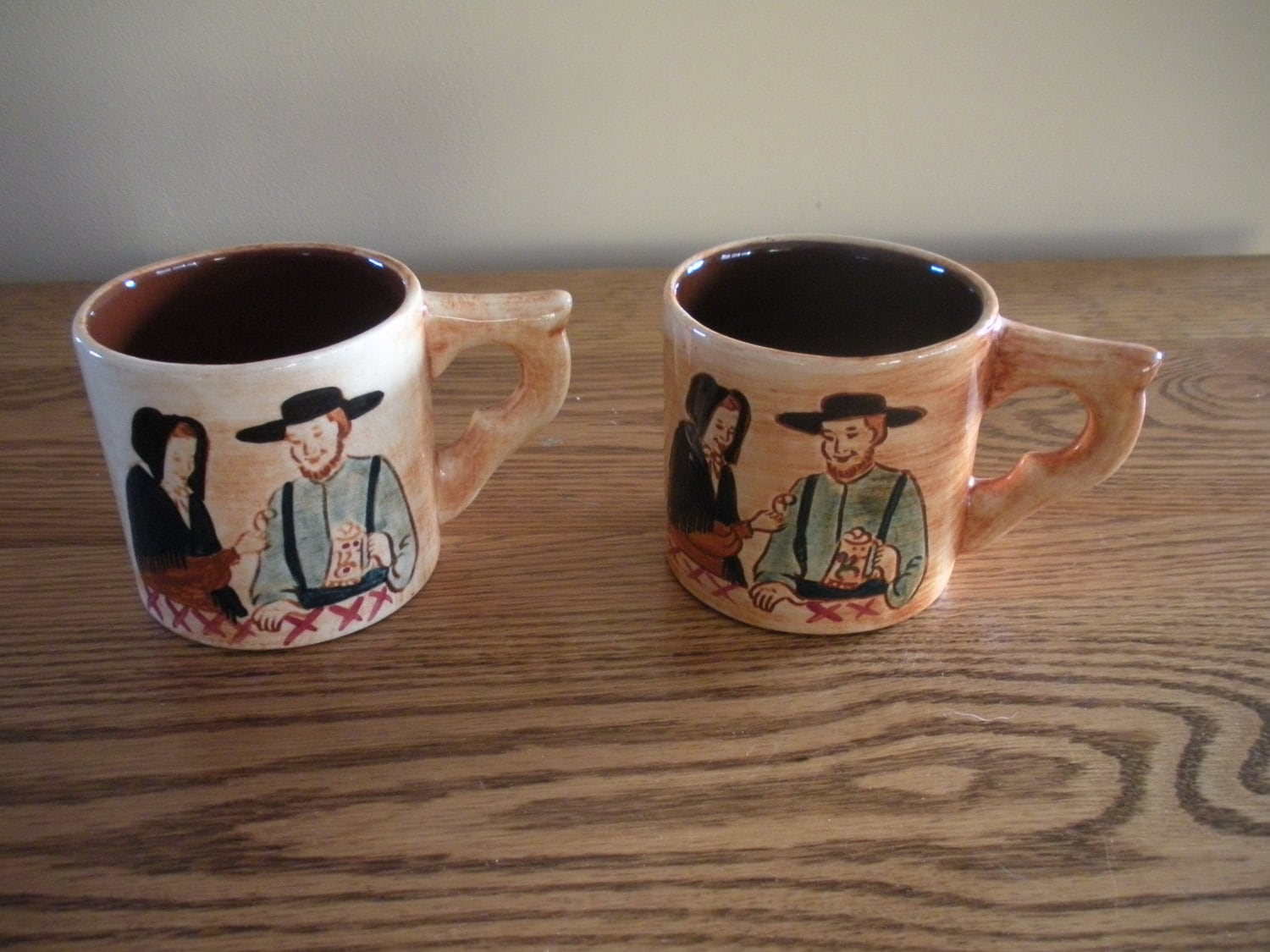 Pair of Pennsbury Amish Couple Mugs - Etsy