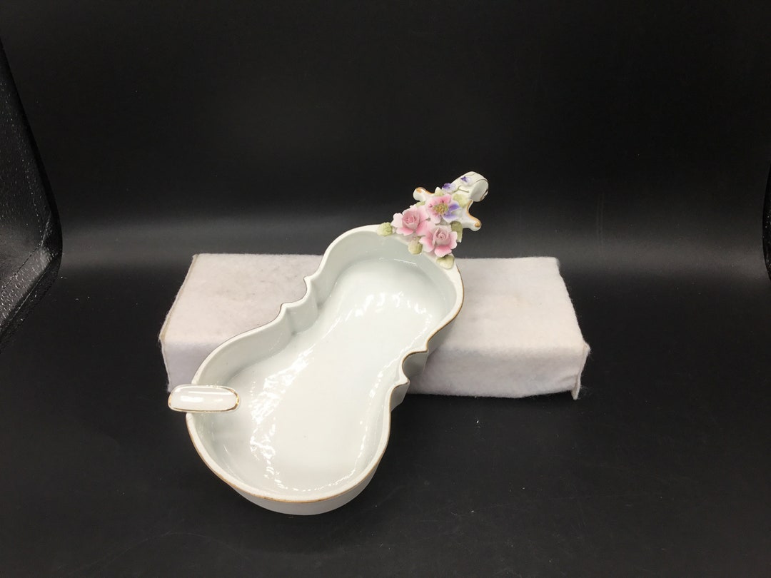 Lefton Cello Ashtray With Flower - Japan - Etsy