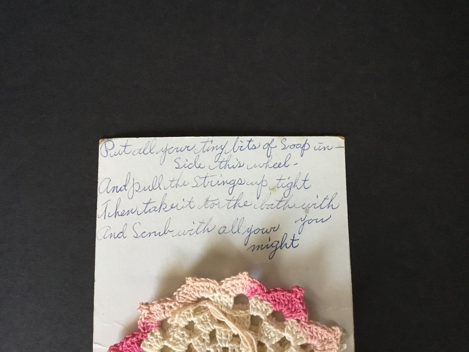 Vintage Hand Crochet Soap Saver and Poem - Etsy