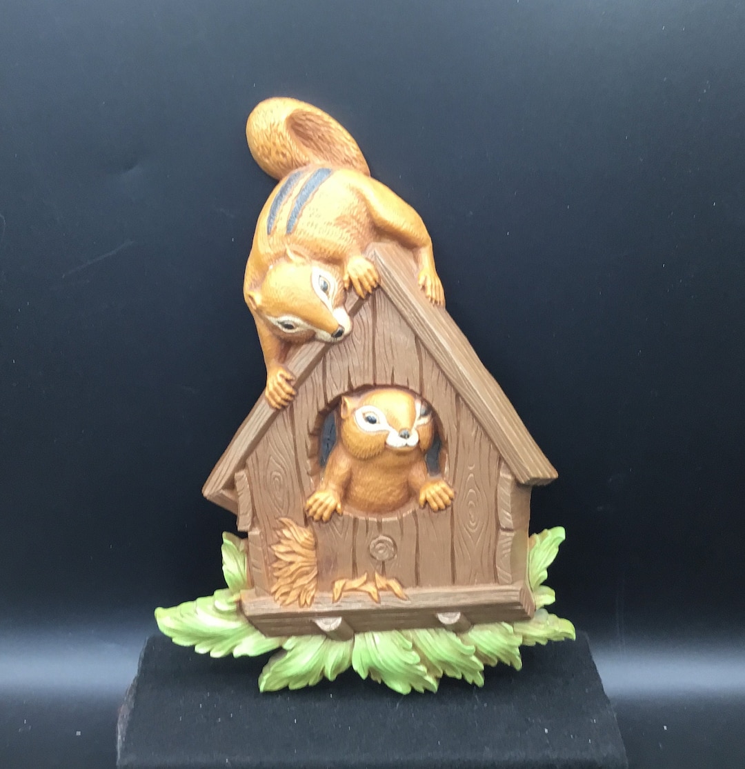 Homco Chipmunks in Tree House Wall Hangings - 1977 - Etsy