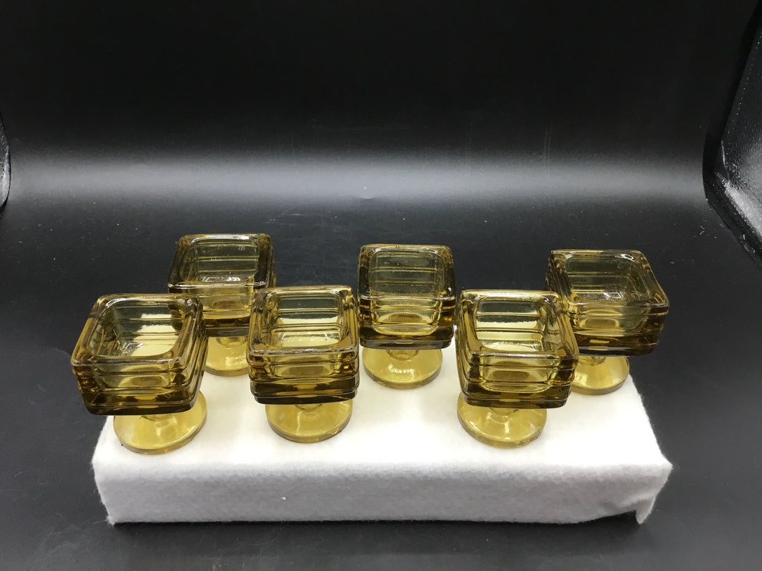 Amber Footed Salt Dips Unknown Maker - Etsy UK